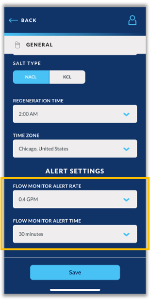 How to Adjust the Flow Monitor Alert in the iQua® App – Rheem